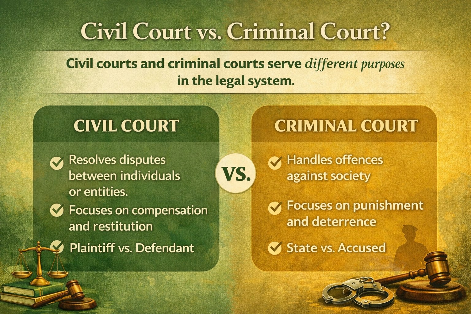 Civil Courts and Criminal Courts: Roles, Purpose, and Key Differences ...